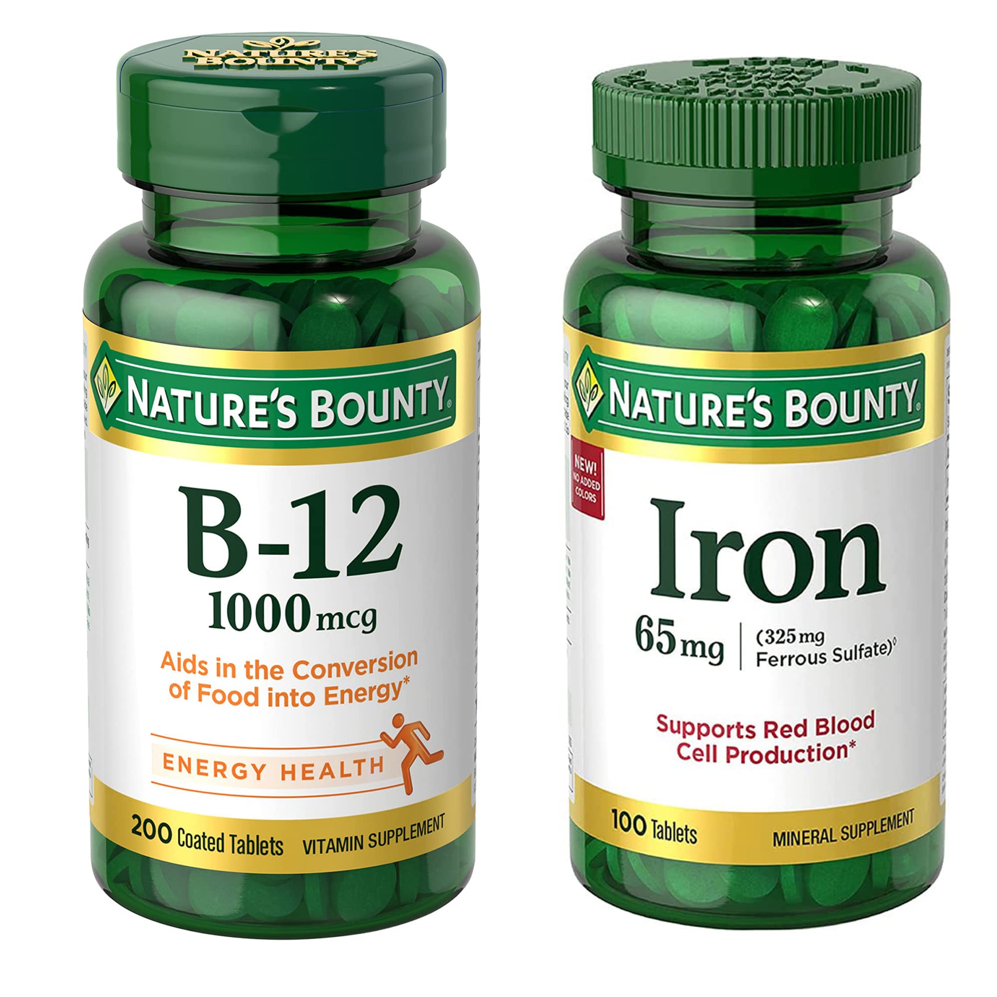 Natures Bounty Iron 65mg And Vitamin B12 1000mcg Supports Energy ...