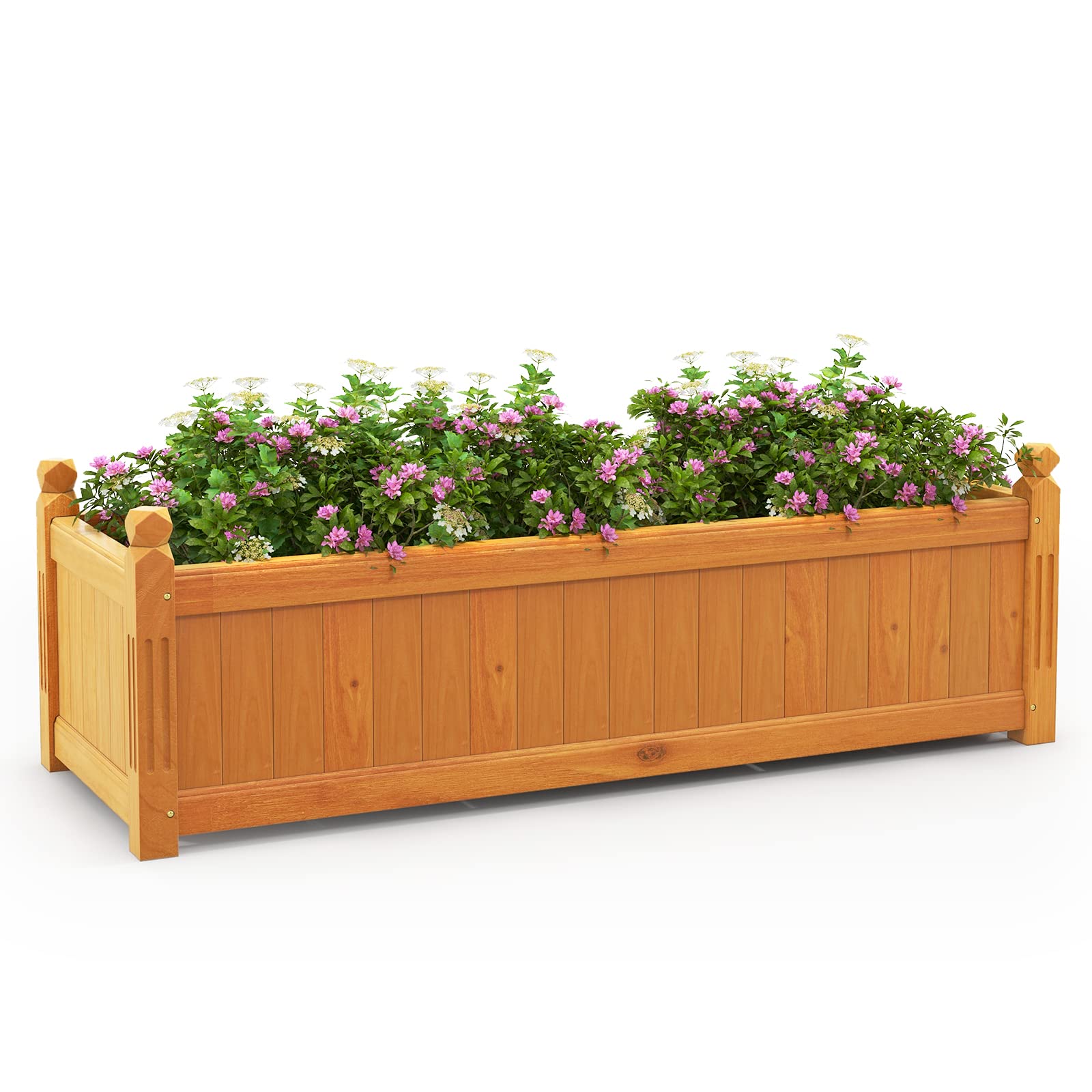 HAPPYGRILL Raised Garden Bed Elevated Planter Box with Drainage Gaps ...