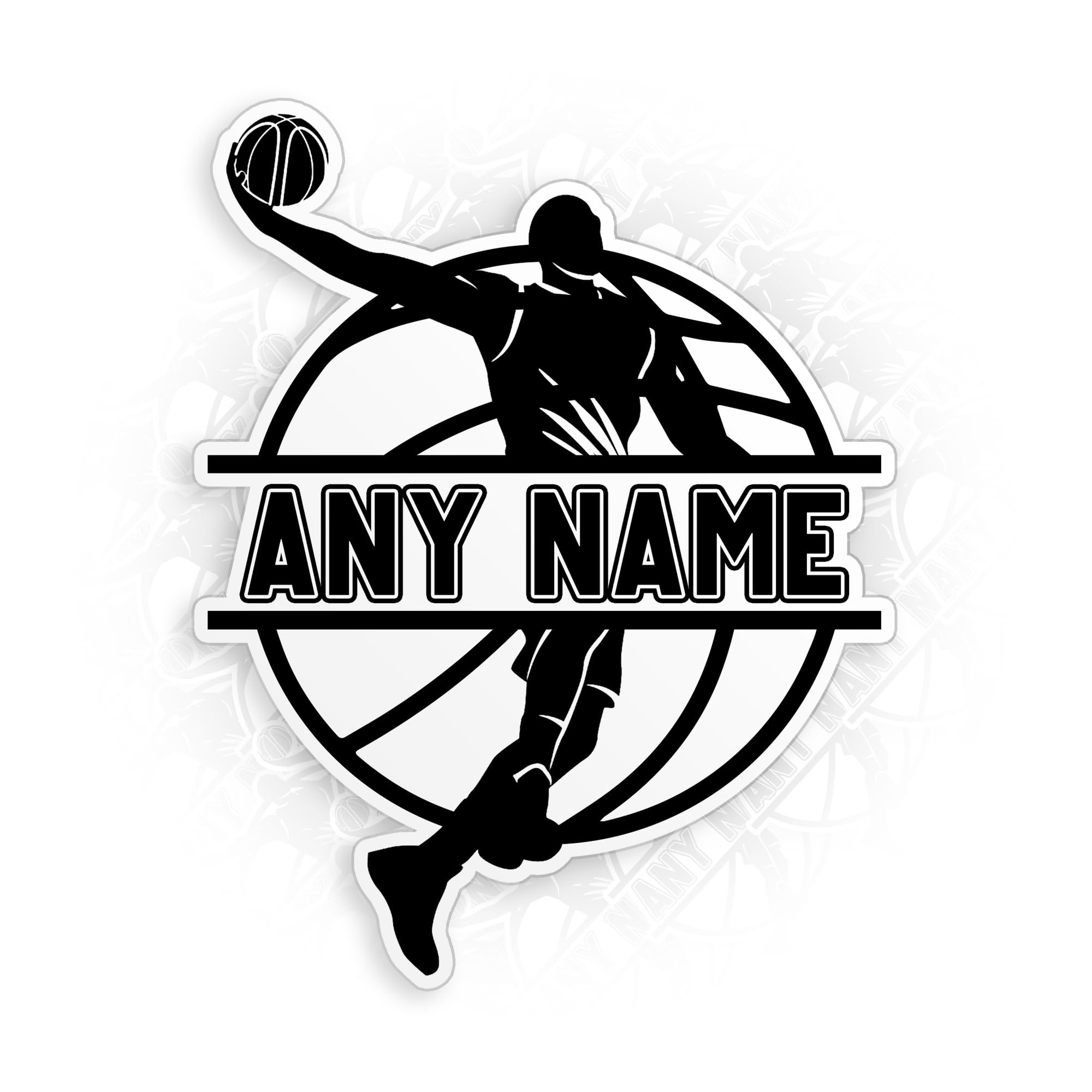 Amazon.com: Custom Boy Basketball Name Sticker Personalized Name ...