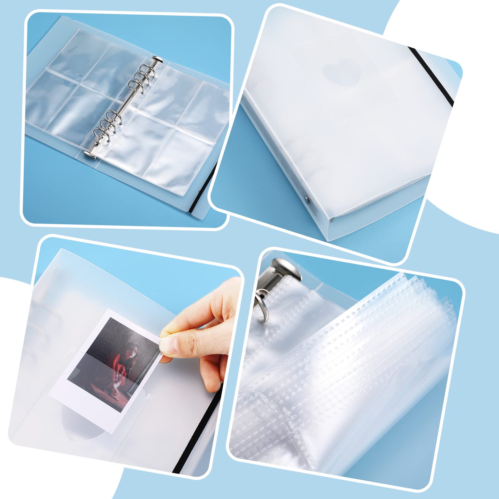 Buy Mini Photo Album with 20 Pcs Inner 6 Ring Photocard Binder A5 Kpop ...