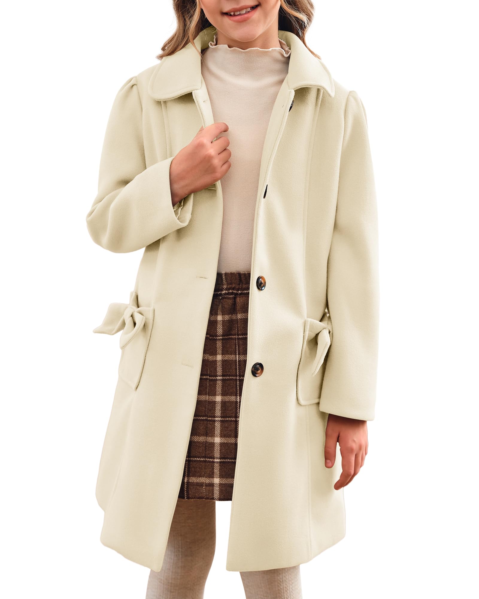 Amazon.com: Meikulo Girls Single Breasted Dress Coat Kids Winter ...