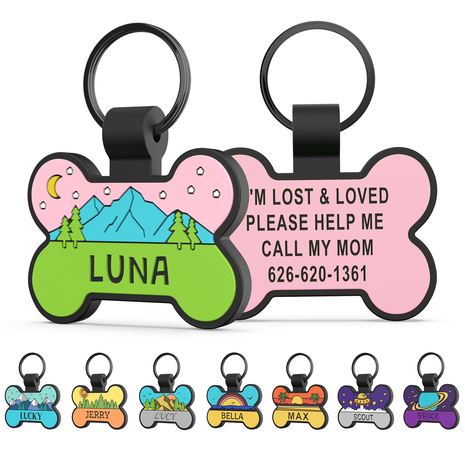 Amazon.com: Silent Silicone Dog Tags, Personalized Engraved Pet ID Tags ...