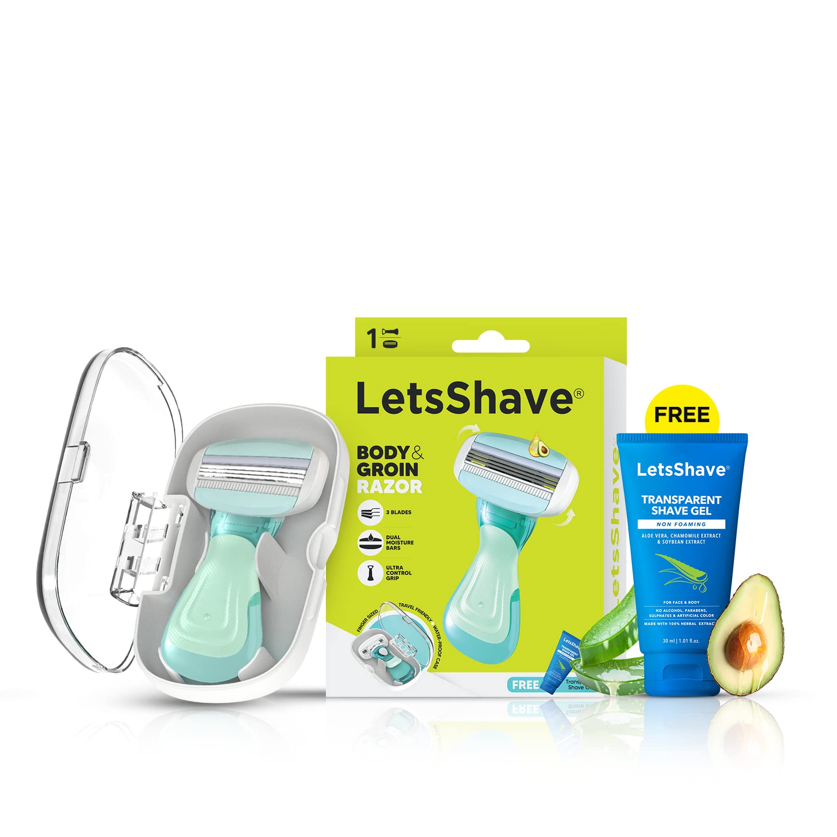 Buy LetsShave Body and Groin Razor for Men with free Transparent Shave ...