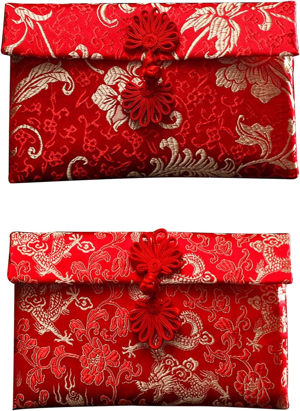 2Pcs Chinese Silk Red Envelopes，Chinese Traditional New Year Red ...