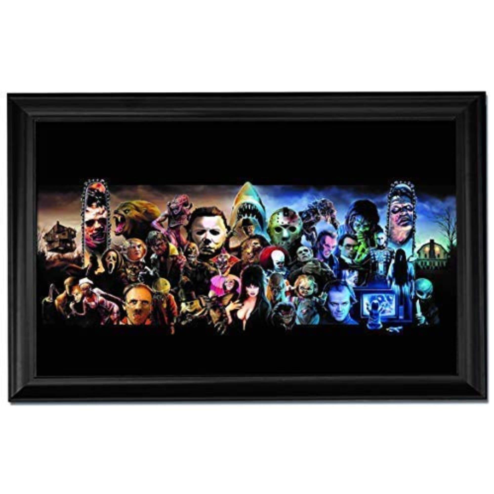 Scary Movie Collage Wall Art Decor Framed Print 36x24 Premium ...