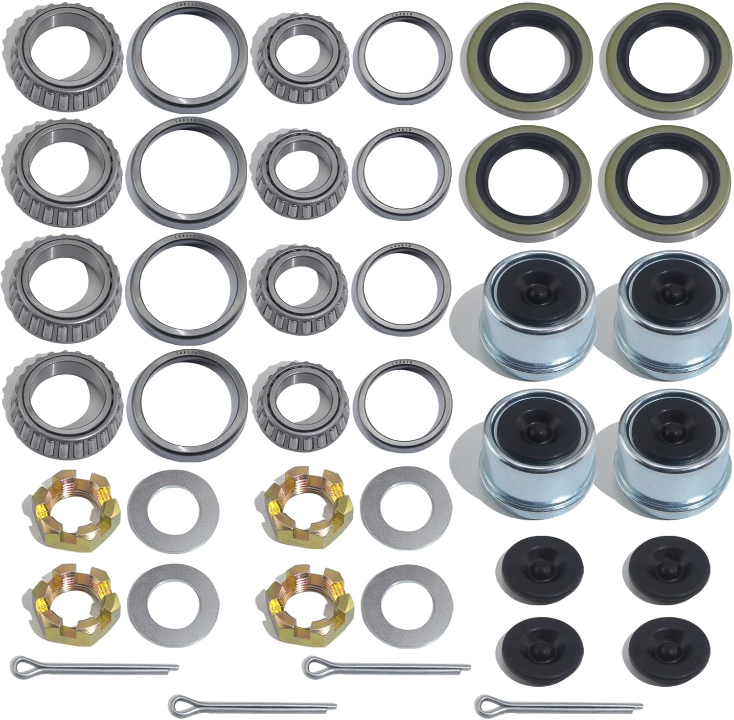 Amazon.com: GREPSPUD 4Sets L68149 L44649 Trailer Axle Hub Bearings Kit ...