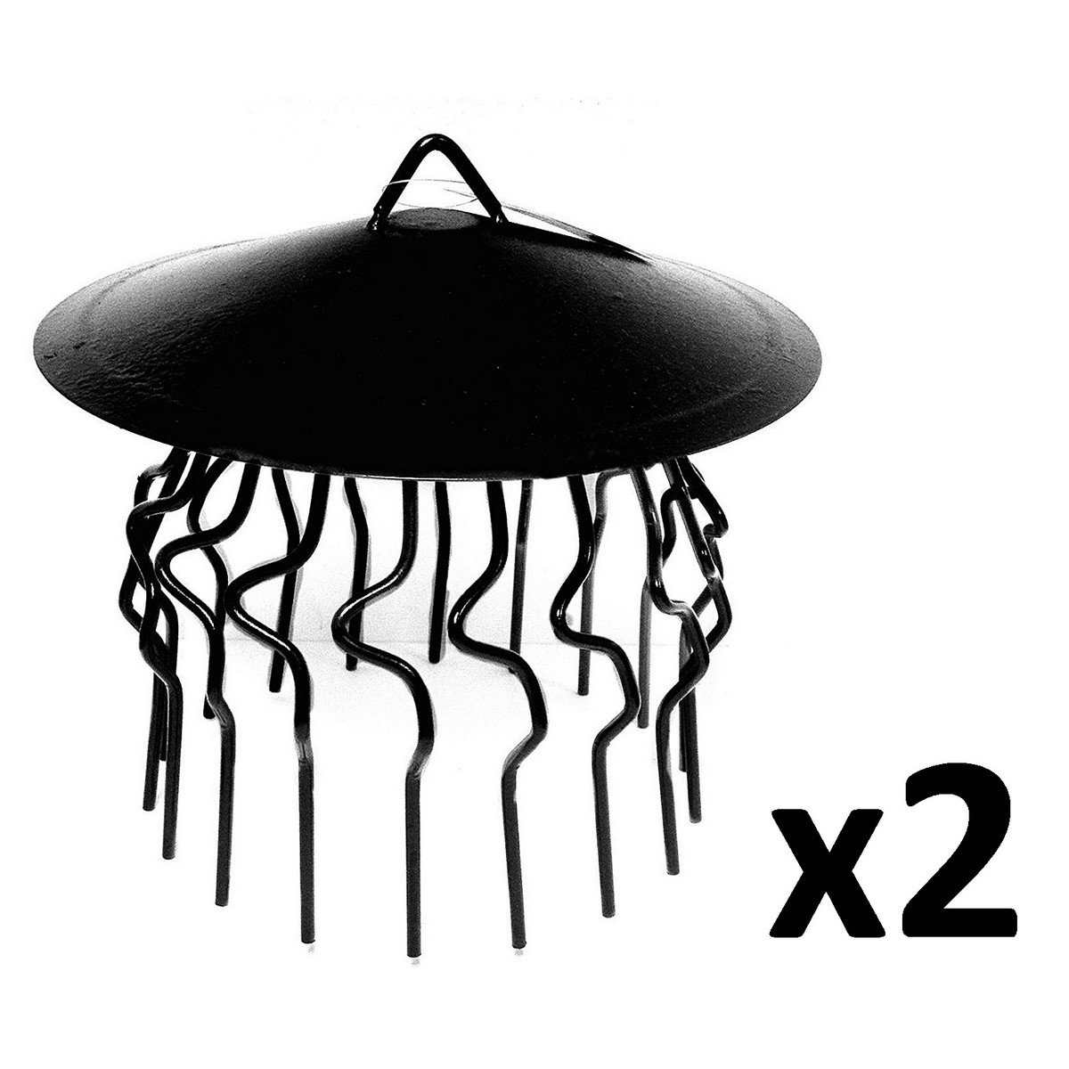 2 x Chimney Bird Crow Cage Black Guard Cowl Down Draught Hood Rain Cap ...