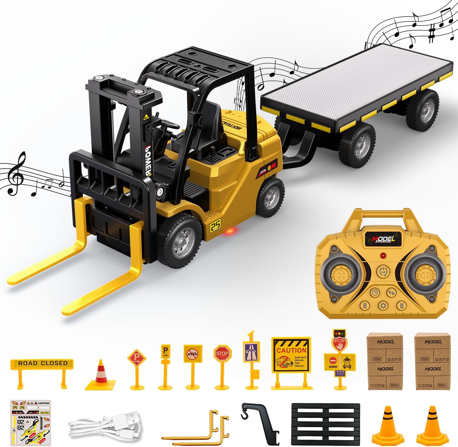 Amazon.com: 1/64 Full Proportional RC Forklift Toy,10 Channel 2 Mode ...