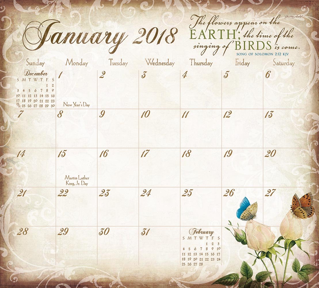 2018 Magnetic Calendar Pad with Scripture, Walk by Faith: Legacy ...