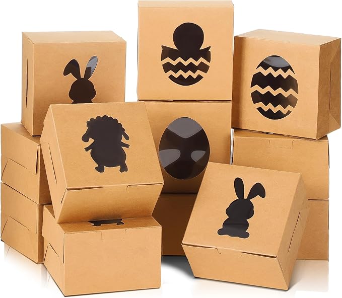 Amazon.com: Tinlade 24 Pcs Easter Treat Boxes Kraft Cardboard Box with ...