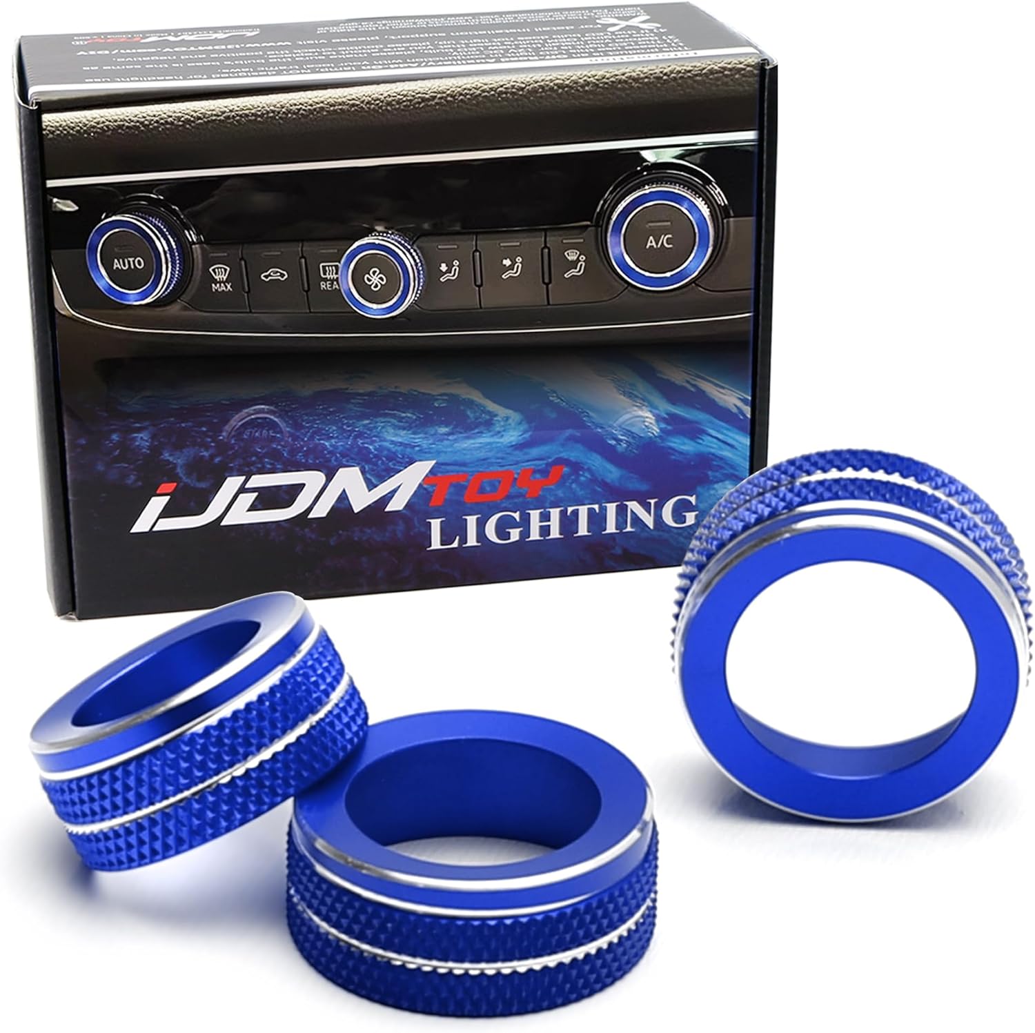 Amazon.com: iJDMTOY 3pc Sports Blue Aluminum Air Conditioner Climate ...