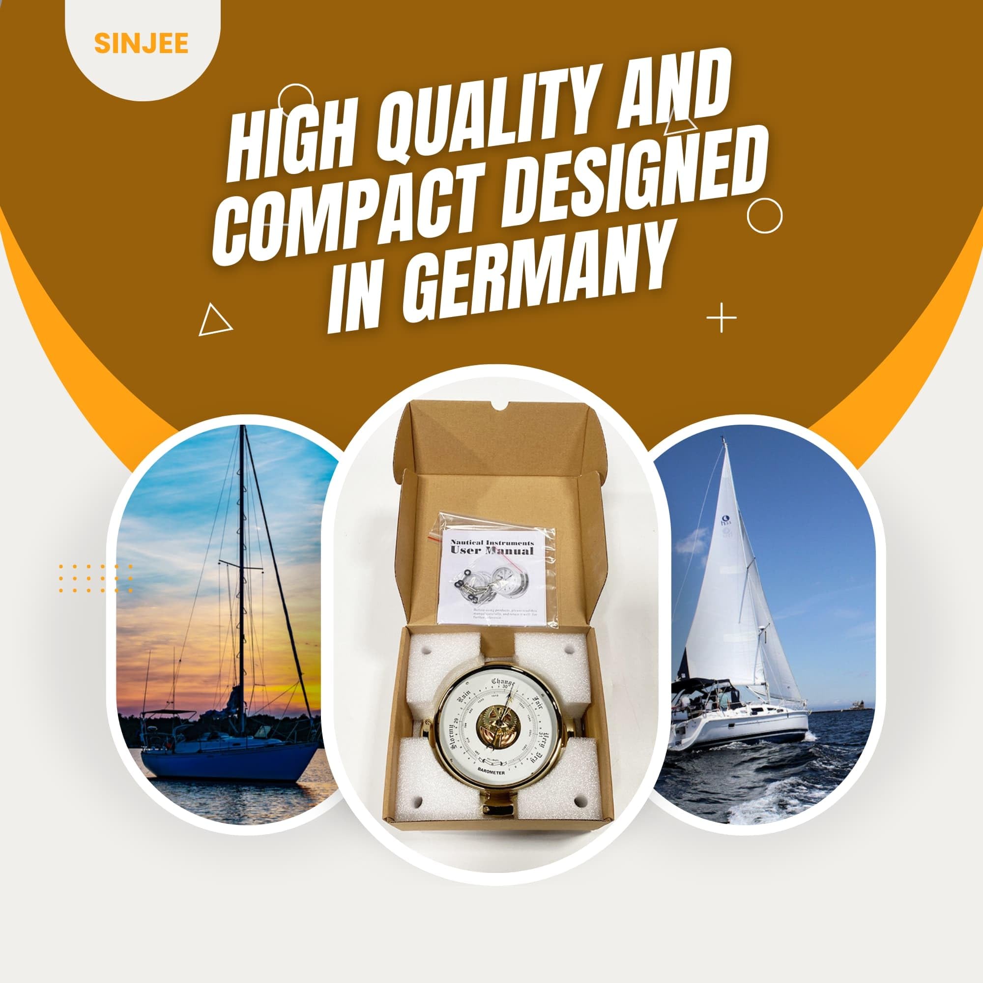 Camco Trac Outdoors Fishing Barometer SINJEE Brass - 180mm (7 ...