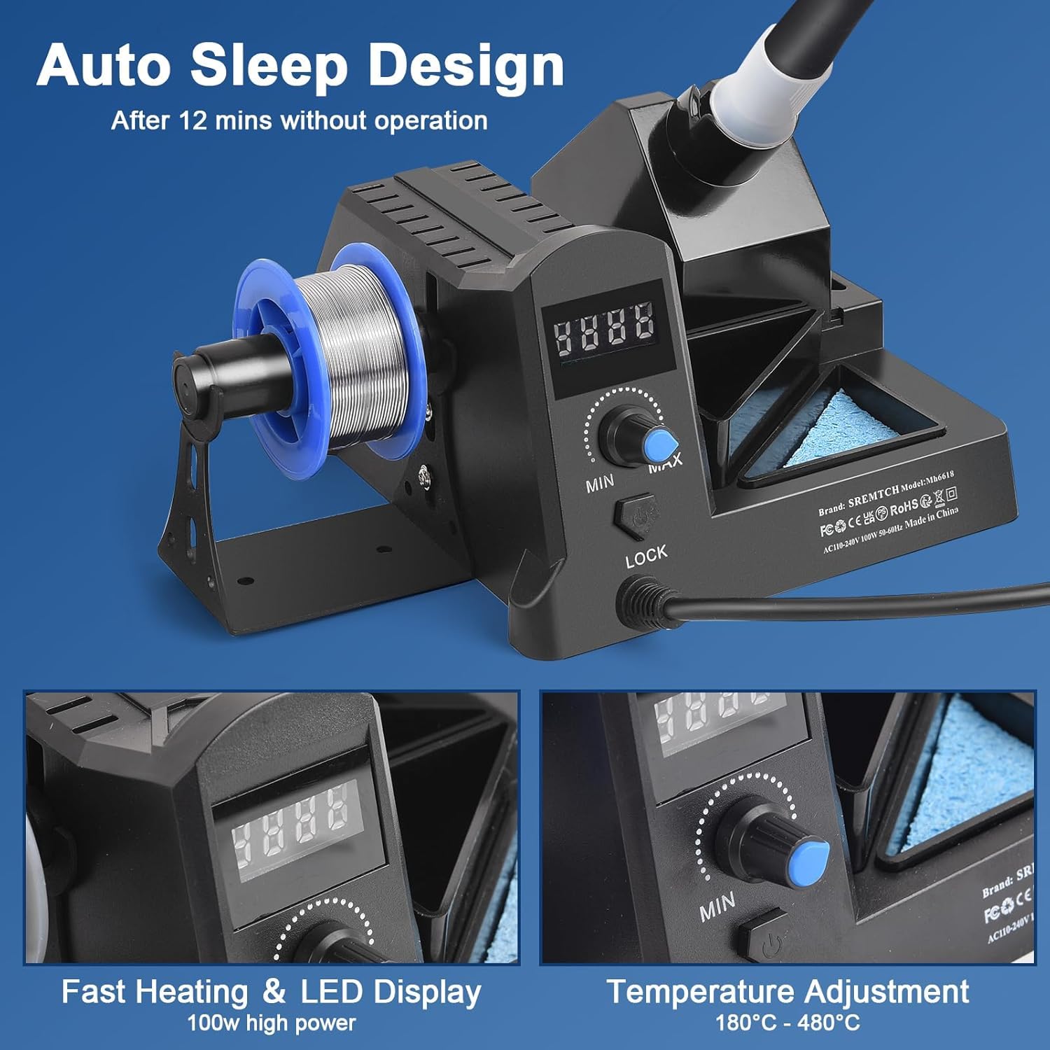 Snapklik.com : 100W Digital Display Soldering Station Kit, Hot Air ...