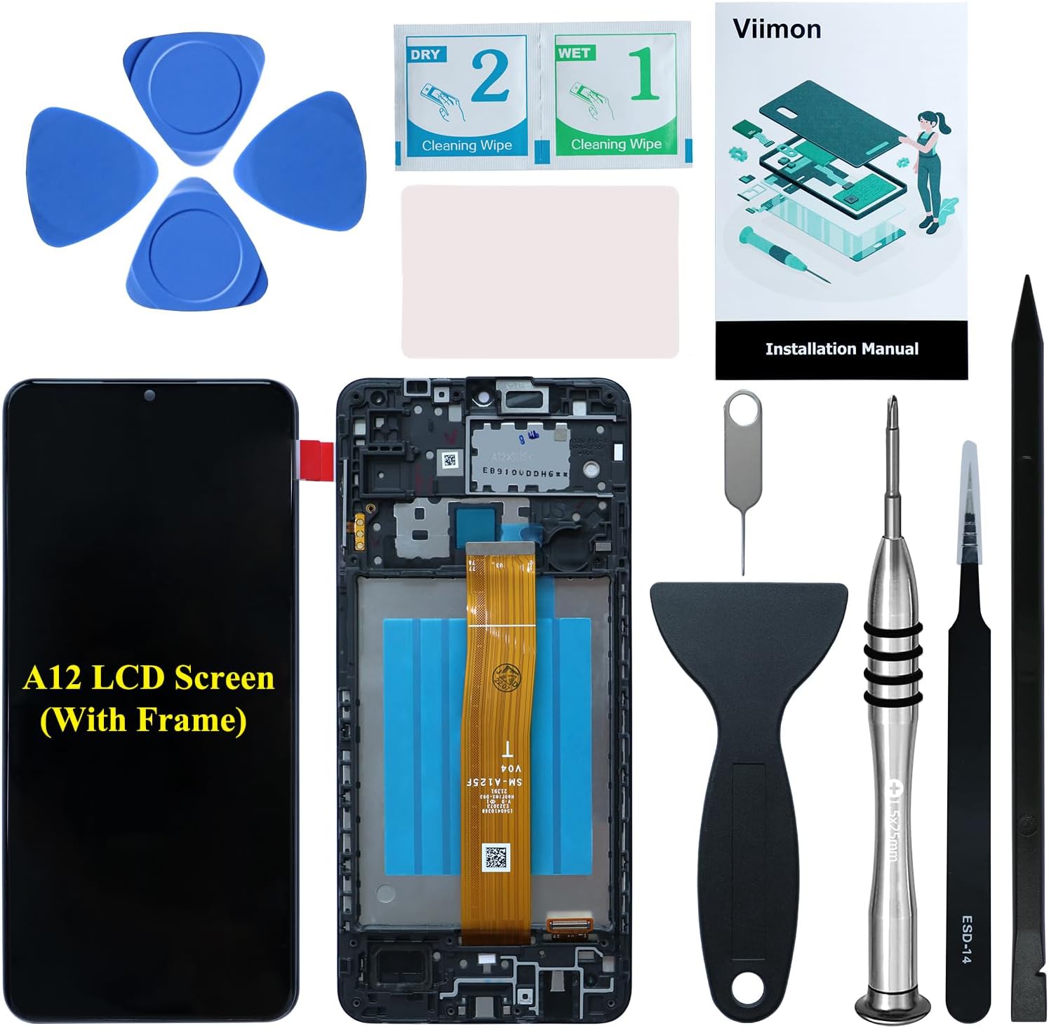 For Samsung Galaxy A12 Screen Replacement With Frame For