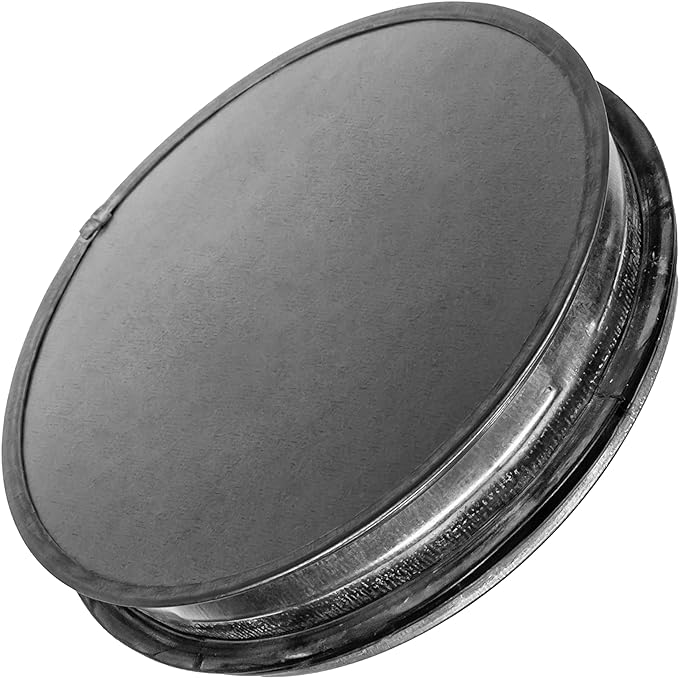 4” Inch Duct End Cap with Rubber Gasket - Galvanized Steel Round Vent ...