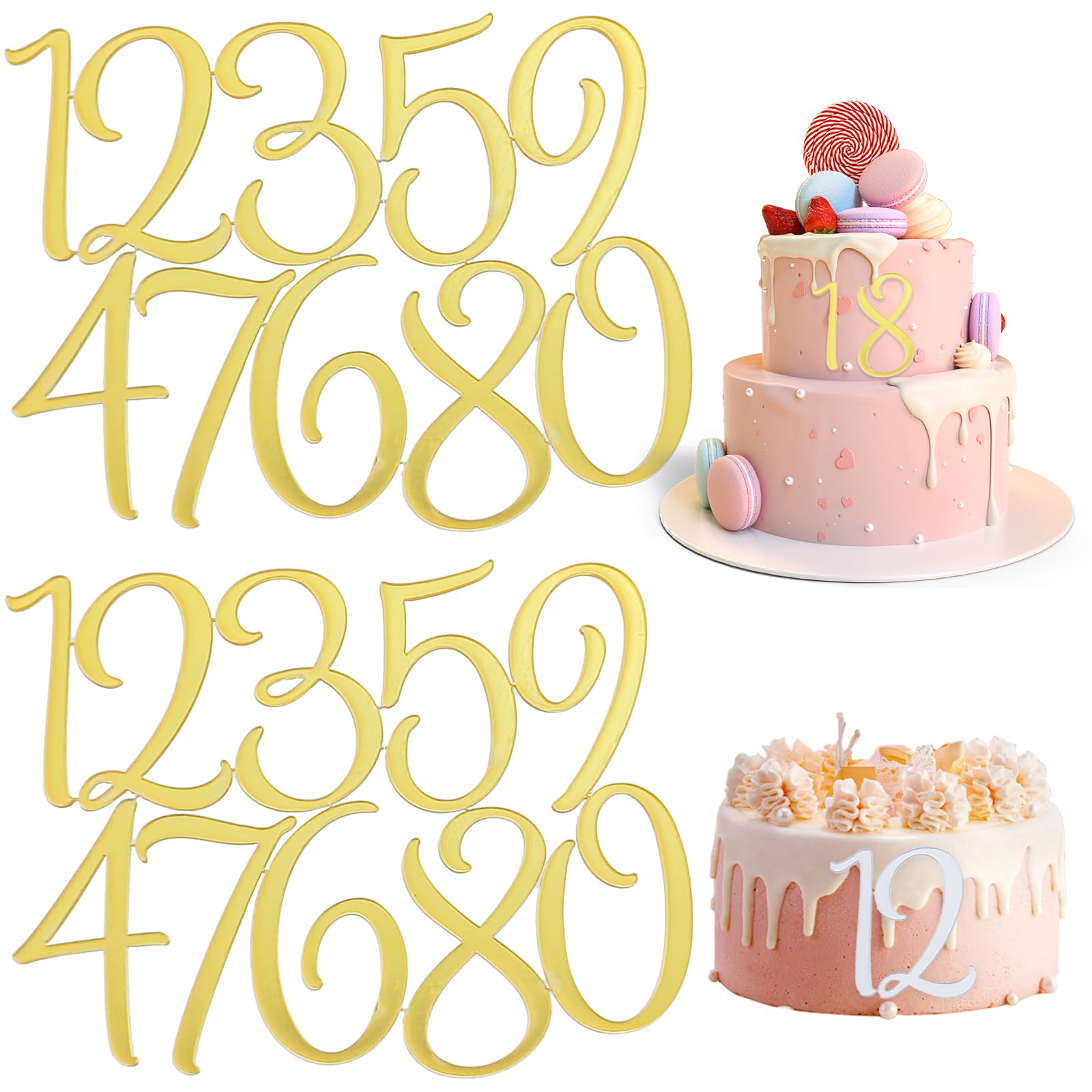 Snapklik.com : Capiant 2 Sets 09 Numbers Happy Birthday Cake Toppers ...