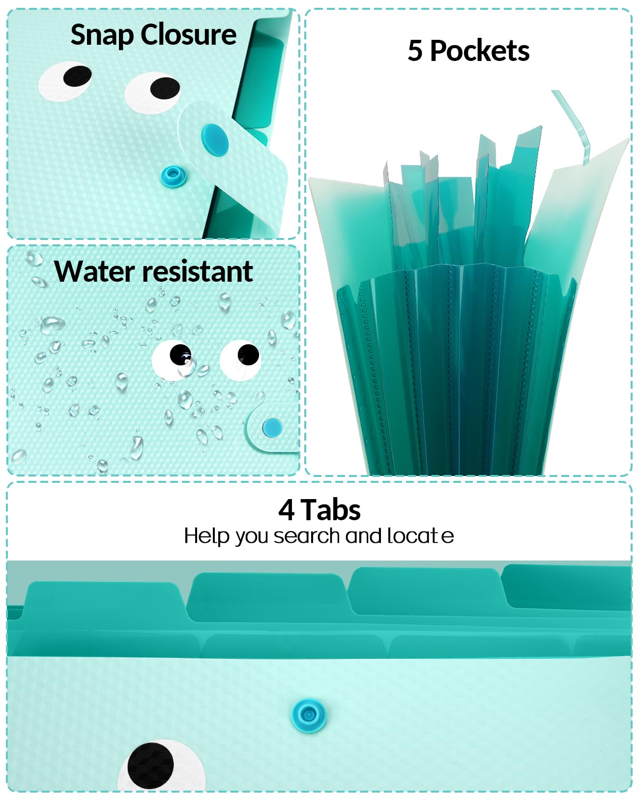 Snapklik.com : Sooez Cute Folders, 5 Pocket Expanding File Folder