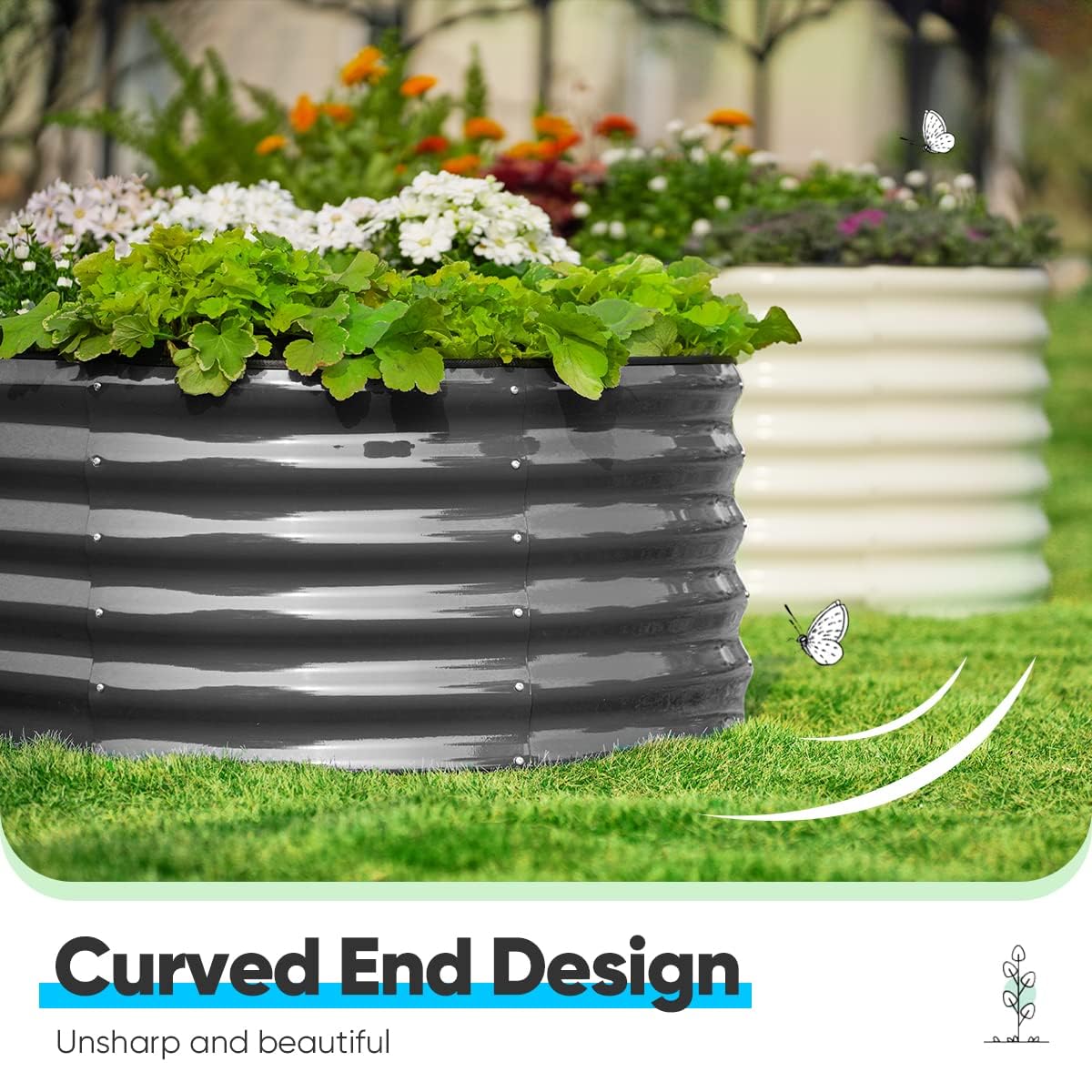 Snapklik.com : Quictent Galvanized Raised Garden Bed Kit, 8x4x1.5 Ft ...