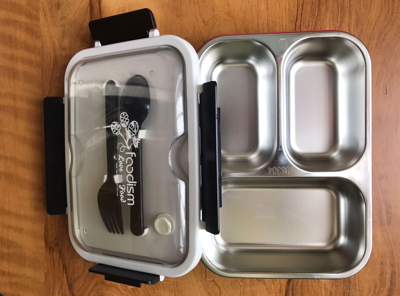 Buy BUYZOON 3 Compartment Stainless Steel Insulated Lunch Box for Kids ...