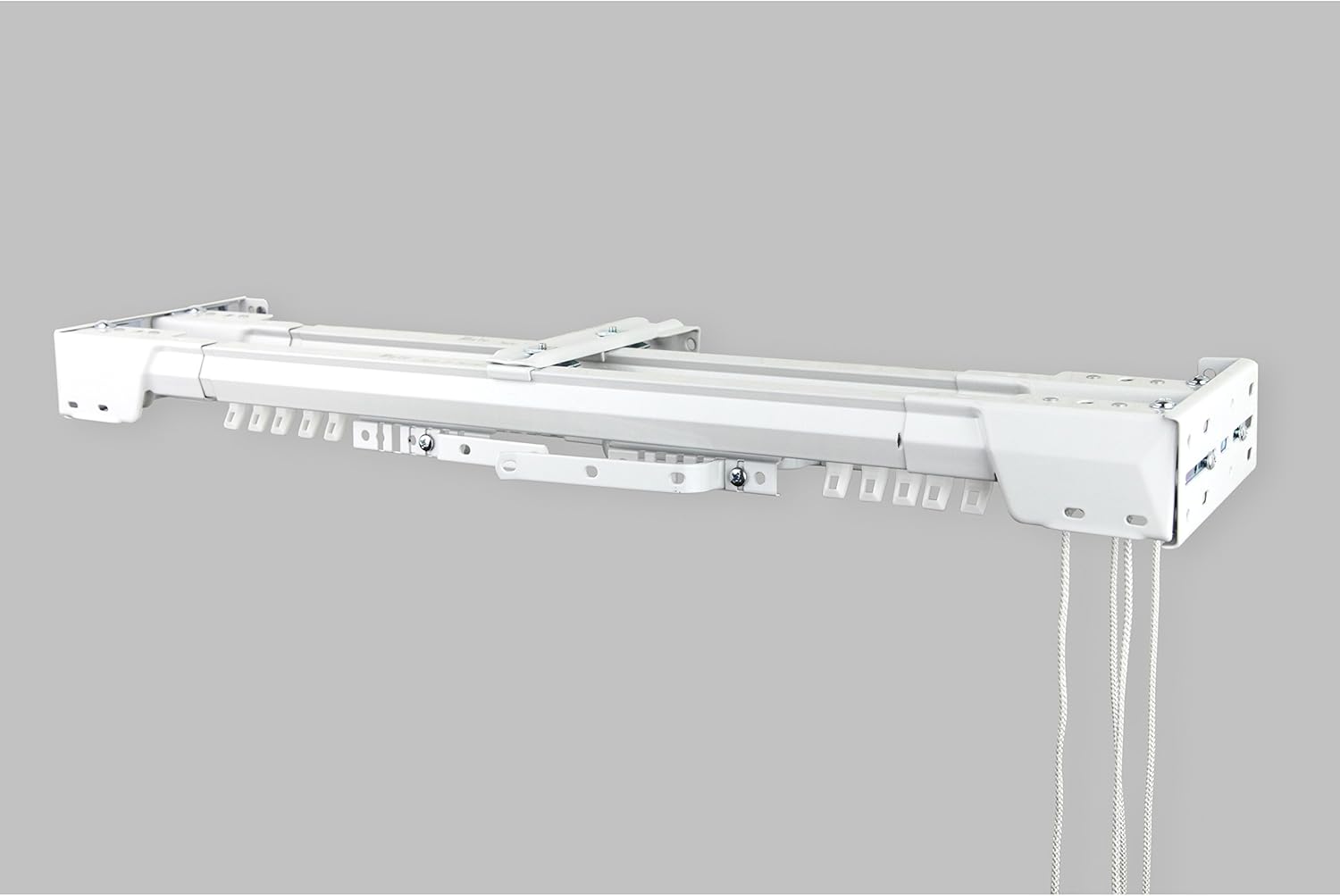 Amazon.com: InStyleDesign White Heavy Duty-Double Traverse Rod (Center ...