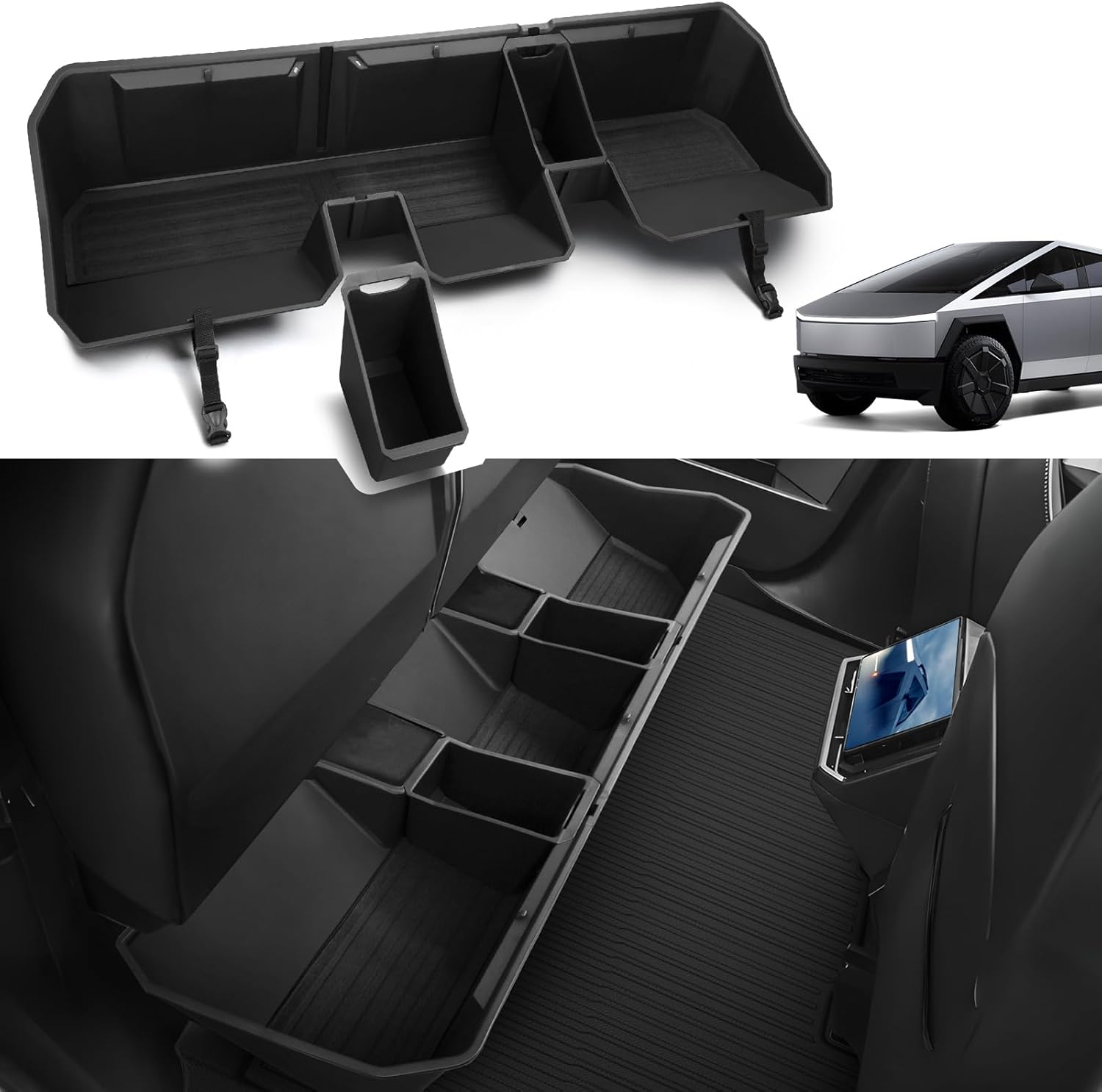 Amazon.com: Motrobe Tesla Cybertruck Rear Underseat Storage Box ...