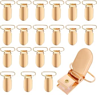 Amazon.com: Marrywindix 20pcs 1" Light Gold Suspender Clips Metal ...