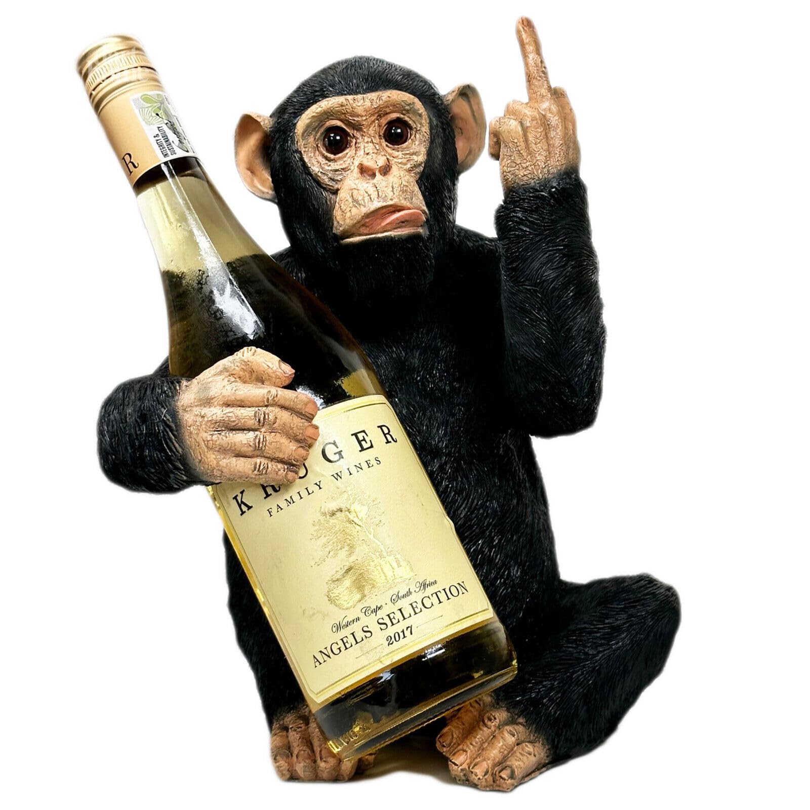 Darthome Wine Holder Black Up Yours Monkey Resin Single Bottle Storage ...