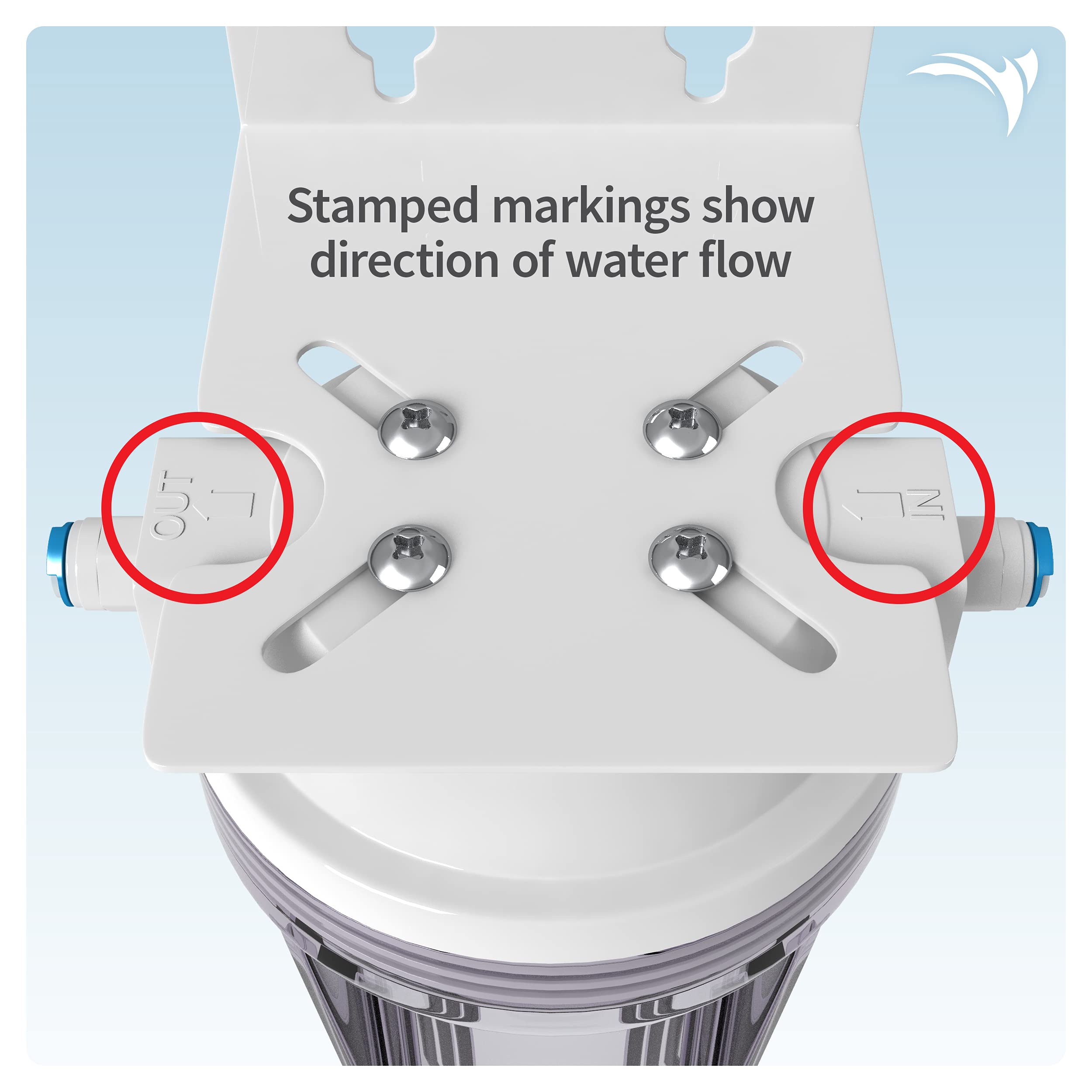 AQUATICLIFE 10” Clear Water Filter Housing Canister for Reverse Osmosis ...