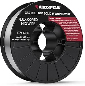Flux Core Welding Wire, ARCCAPTAIN E71T-GS Spool Gasless Mild Carbon Steel Mig Welding Wire (0. ...