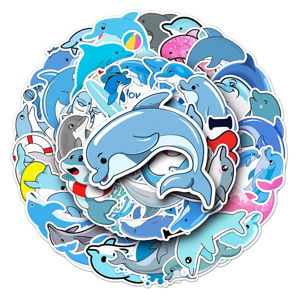 Amazon.com: Cute Dolphin Stickers for Kids Girls Boys Teens|50 Pcs ...