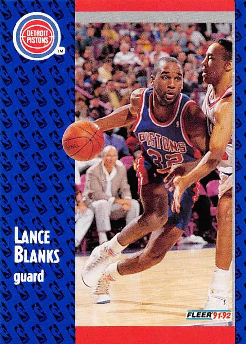 Amazon.com: 1991-92 Fleer Basketball #279 Lance Blanks Detroit Pistons ...