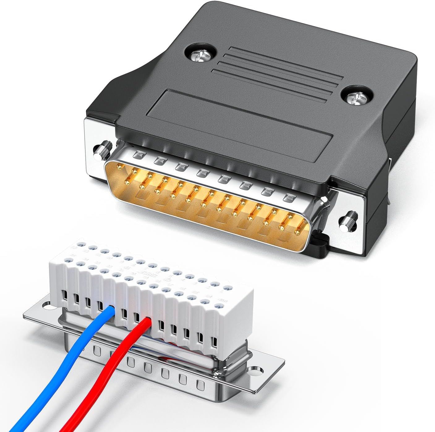 Amazon.com: JUXINICE 2Pack Small DB25 Male Solderless Connector, 25 Pin ...