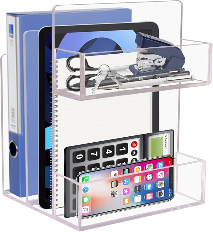 Amazon.com: Acrylic Office Organizer, Clear Folder Holder, Acrylic File ...