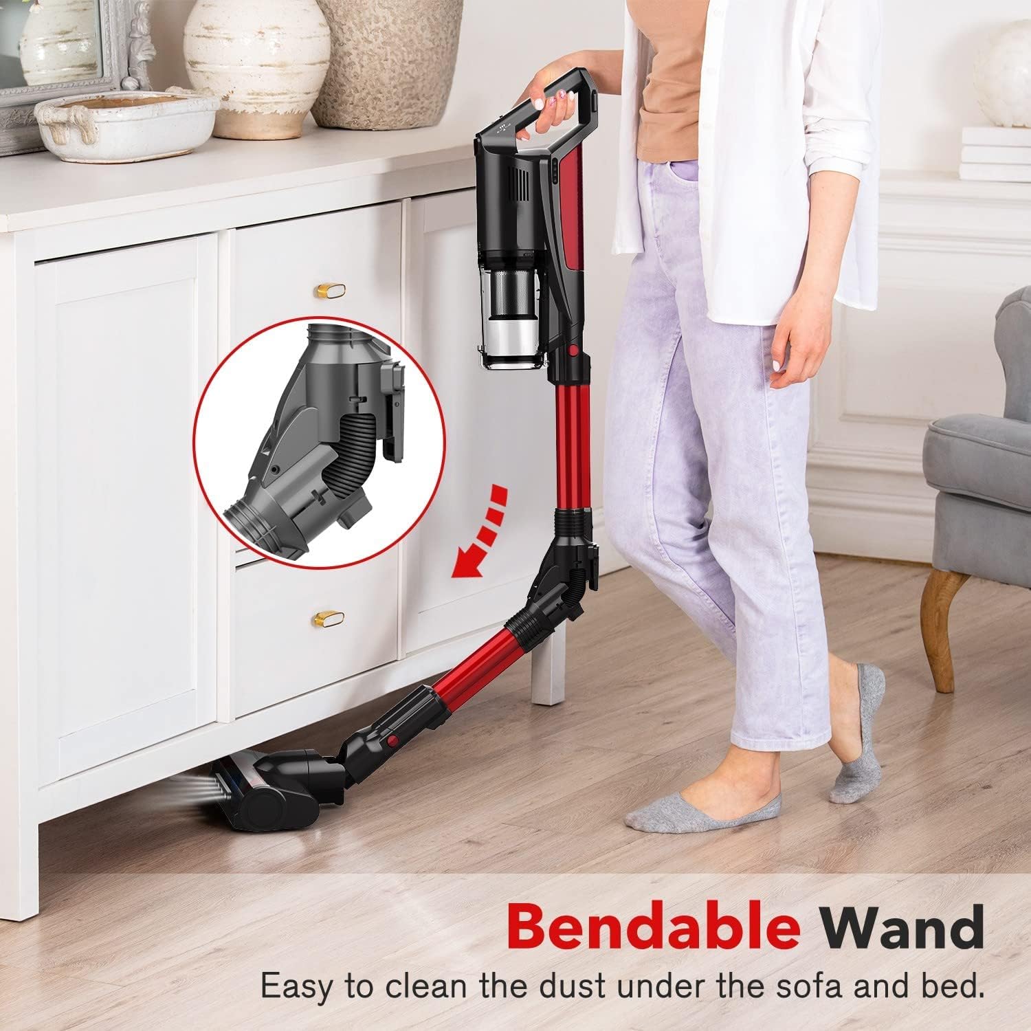 Buy whall Cordless Vacuum Cleaner, 25kPa Suction 4 in 1 Foldable ...