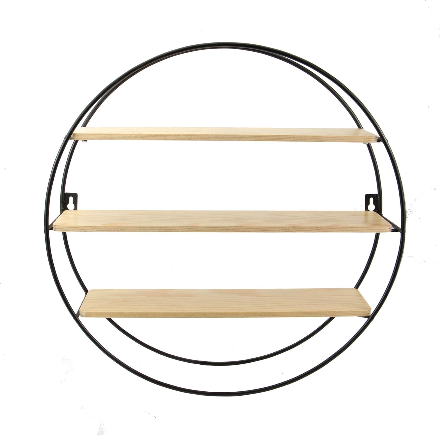 Maison & White Floating Circle Shelves - 3 Tier | Metal & Wood ...