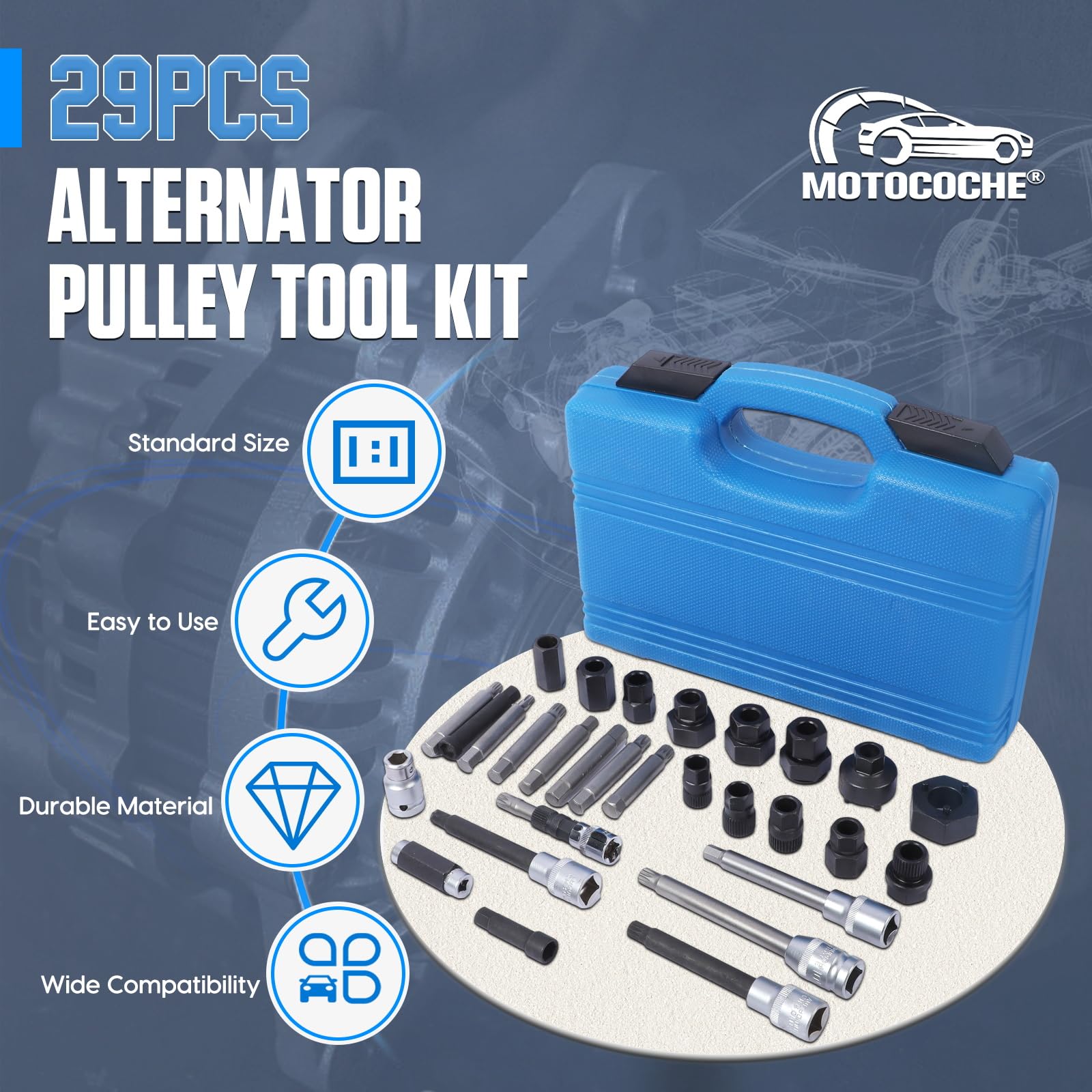 Snapklik.com : Alternator Pulley Service Decoupler 29PCS Alternator ...