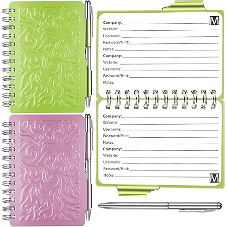 Amazon.com : 2 Pieces Portable Password Book Password Organizer ...