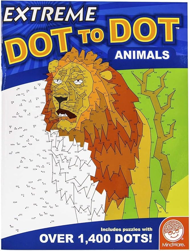 Amazon MindWare Extreme Dot To Dot Animals Book Puzzles Range From Amazon MindWare Extreme Dot To Dot Animals Book Puzzles Range From
