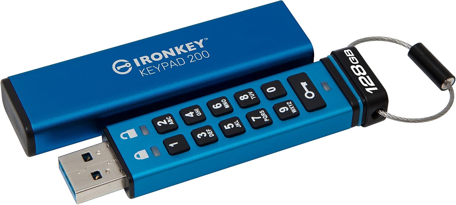 Kingston IronKey Keypad 200 Hardware-verschlüsselter USB-Stick XTS-AES ...