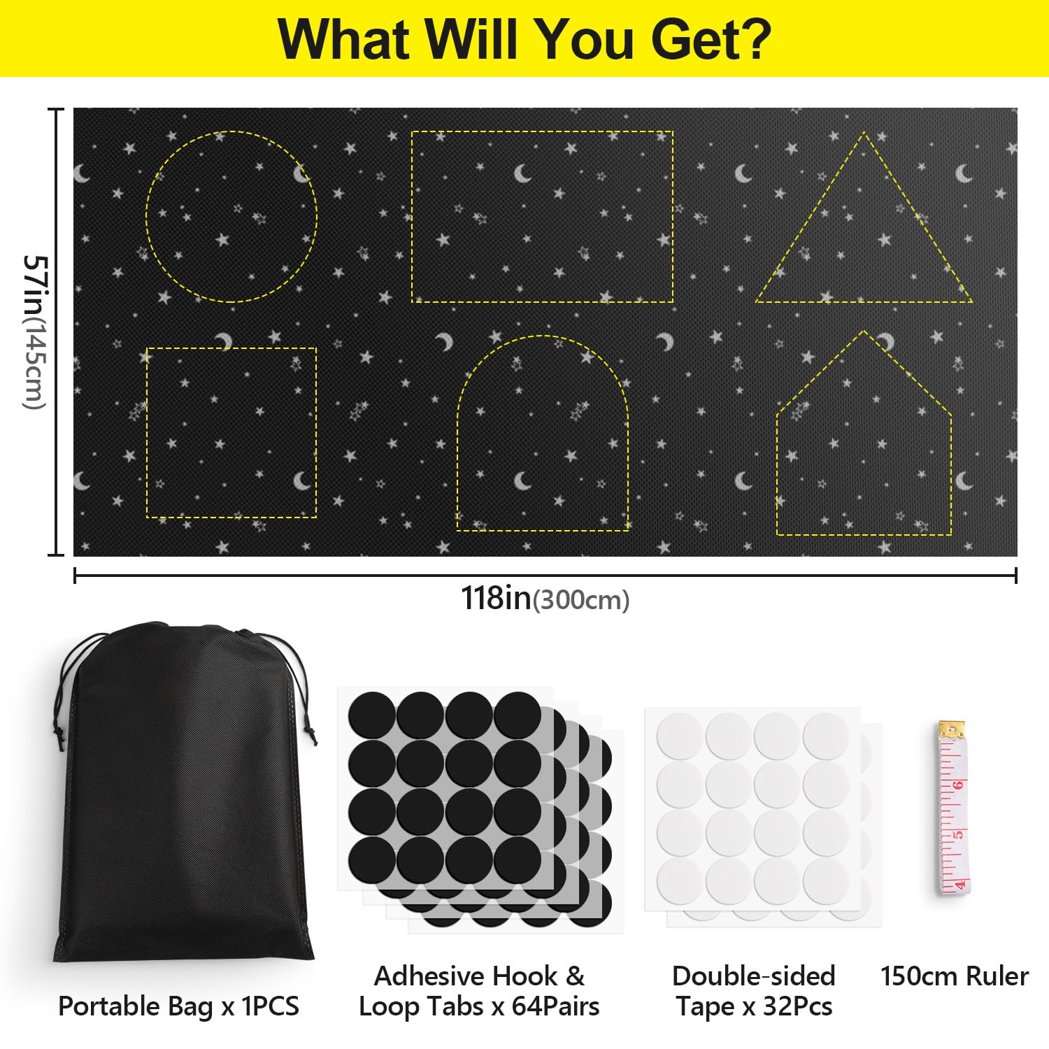 Snapklik.com : FADOTY 100% Blackout Curtains, Portable Black Out Window ...