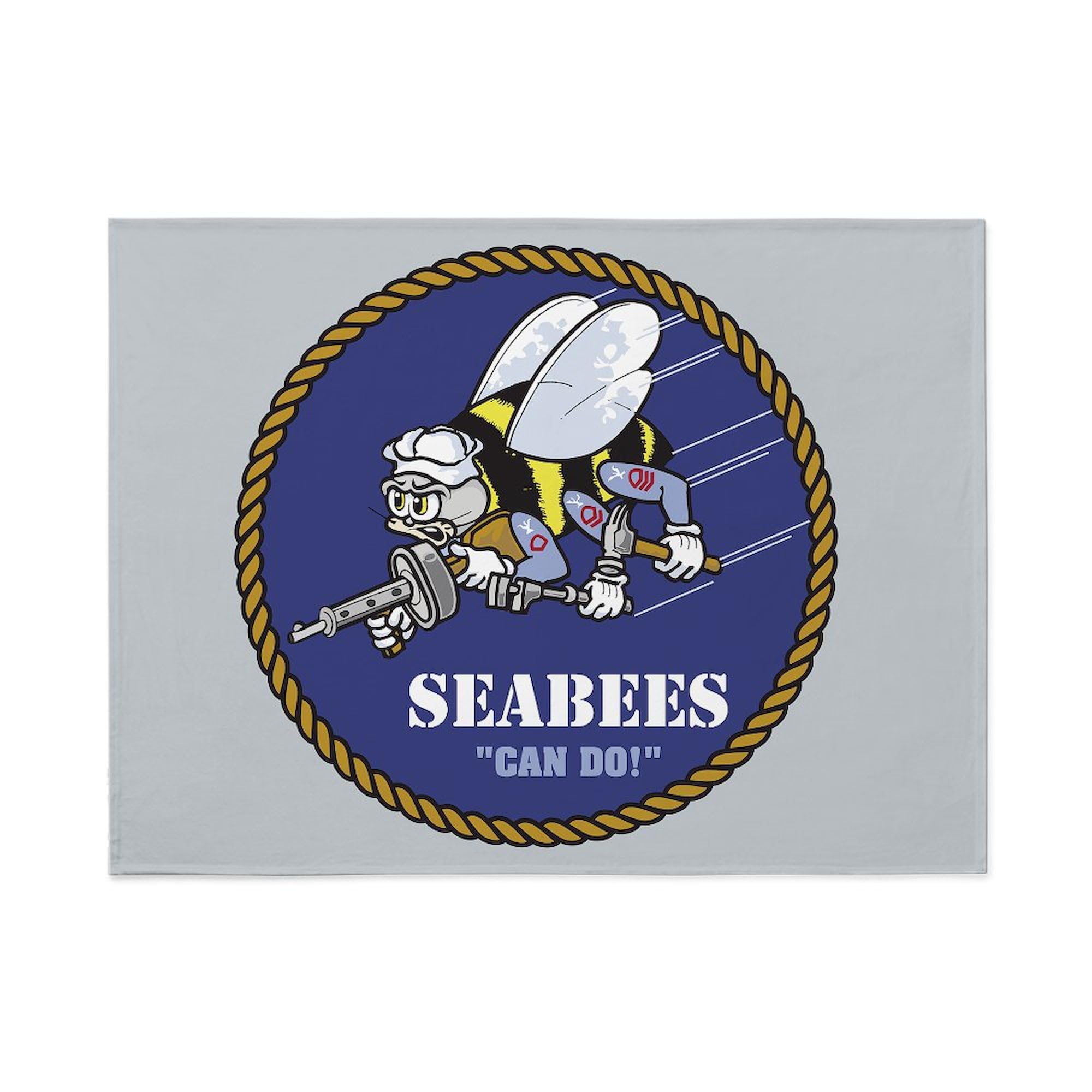 Amazon.com: CafePress U.S. Navy Seabees Logo Large Fleece Throw Blanket ...