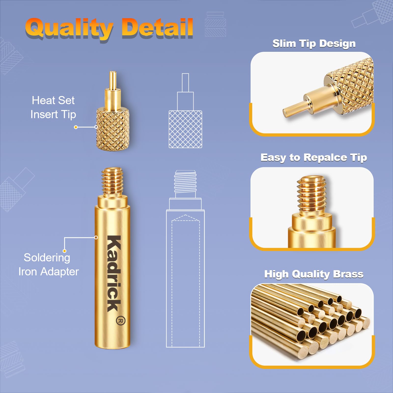 Snapklik.com : Kadrick Soldering Tips/Heat Set Insert Tips - For Heat ...