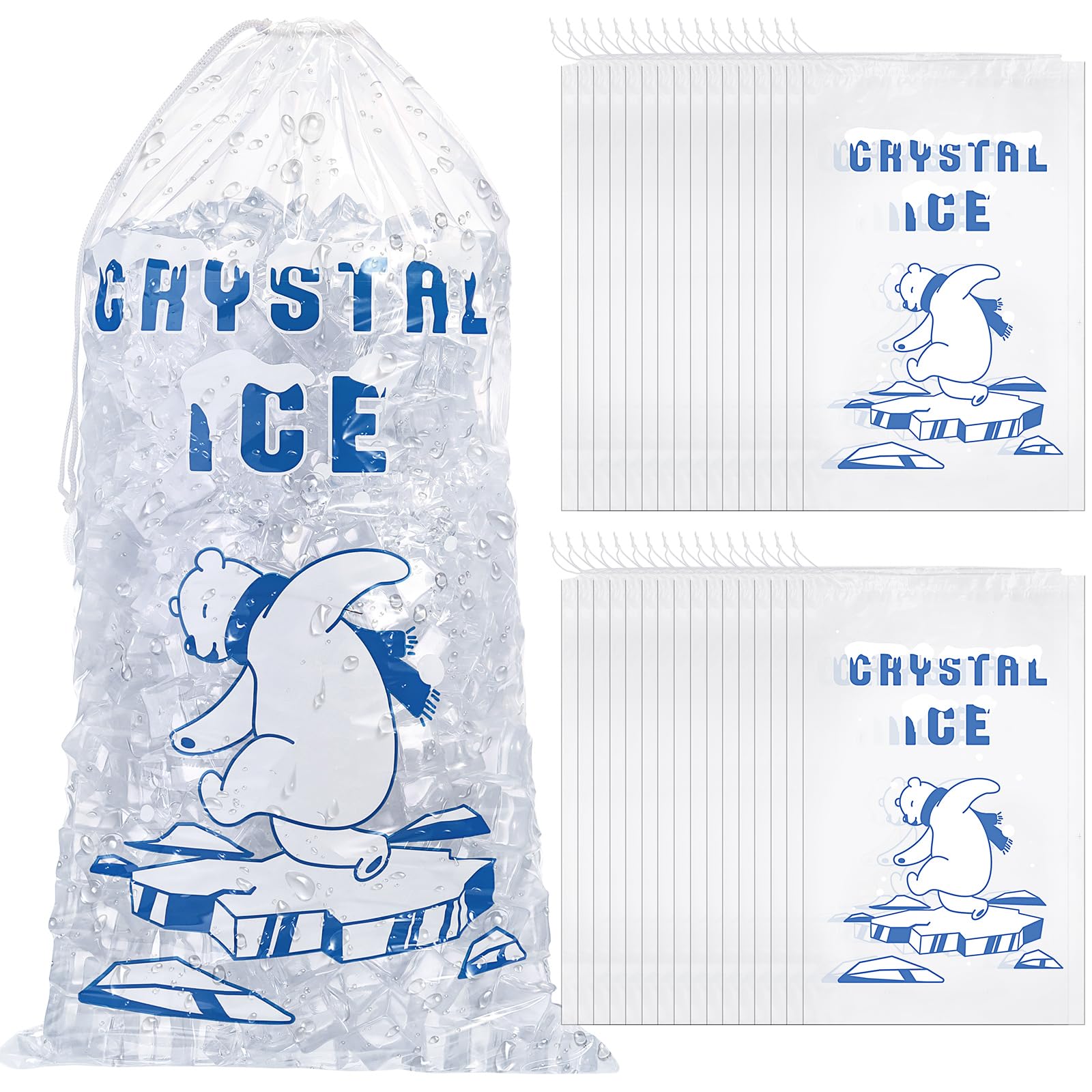 Amazon.com: Honoson 100 Pcs 10 lb Plastic Ice Storage Bag with Cotton ...