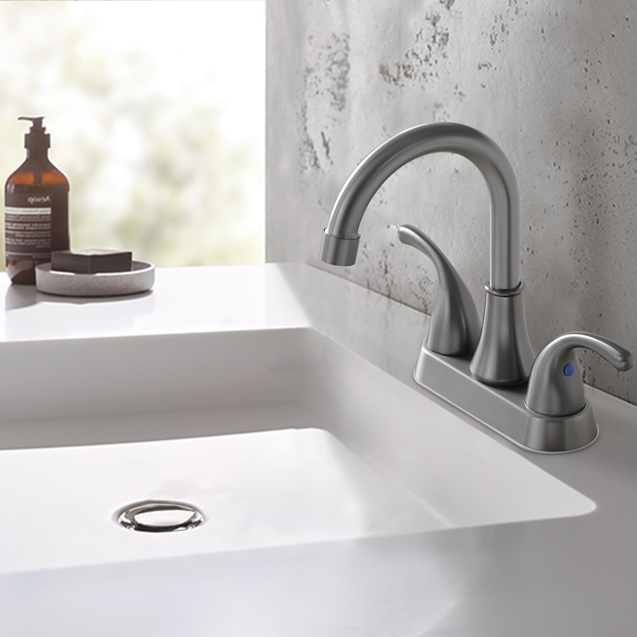 Snapklik.com : Bathroom Sink Faucet FRANSITON 4 Inch 2 Handle Lead-Free ...