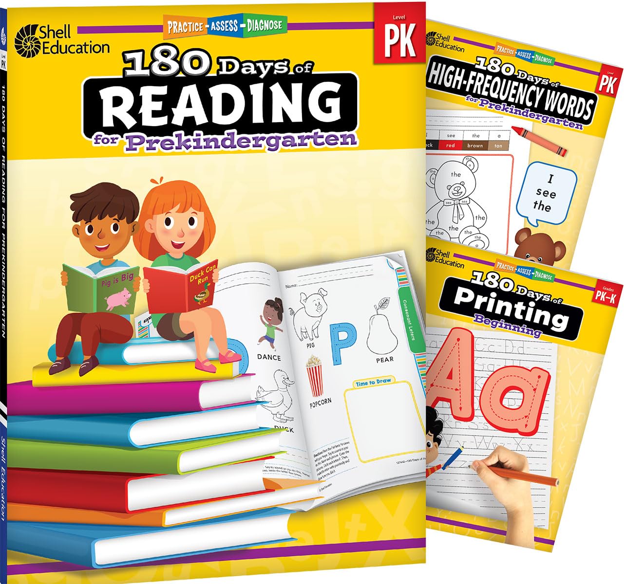Amazon.com: 180 Days: Reading, High-Frequency Words, & Printing 3-Book ...