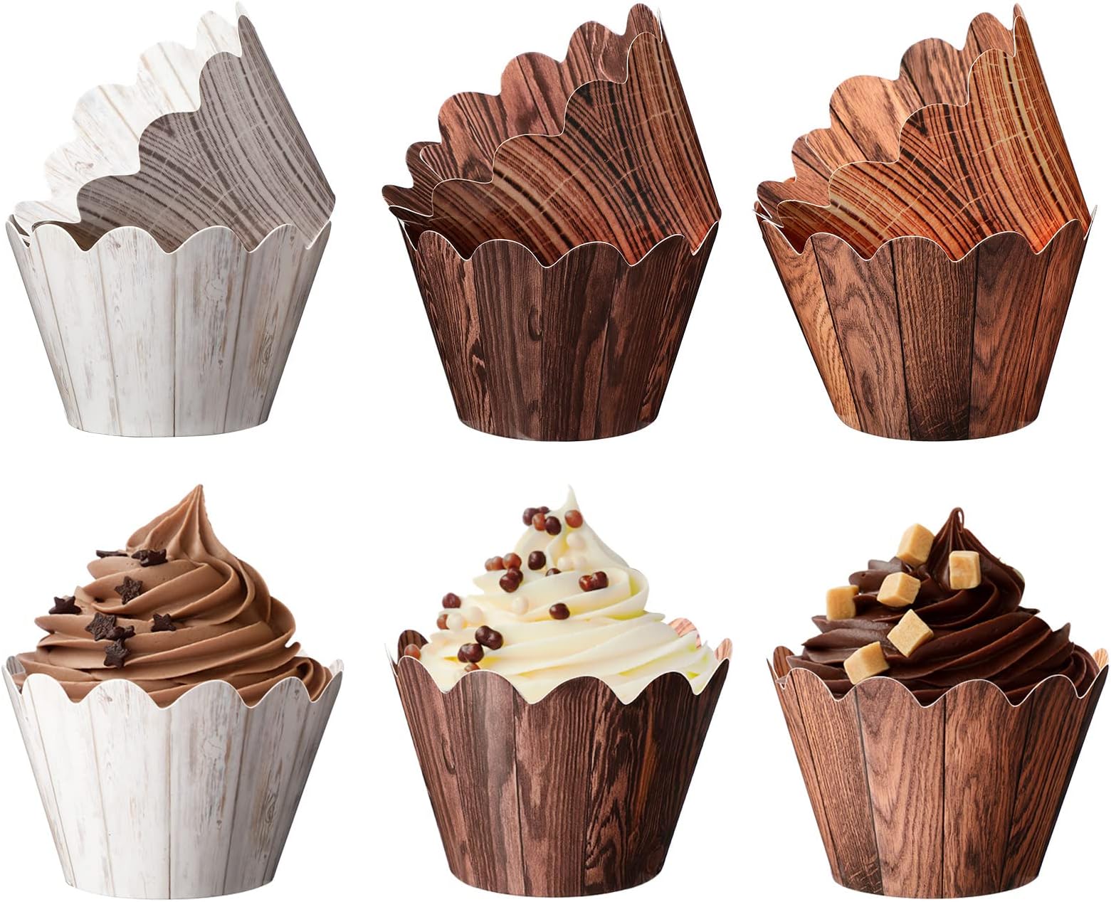 Amazon.com: Hoolerry 36Pcs Baby Cupcake Wrappers Greenery Baby Shower ...