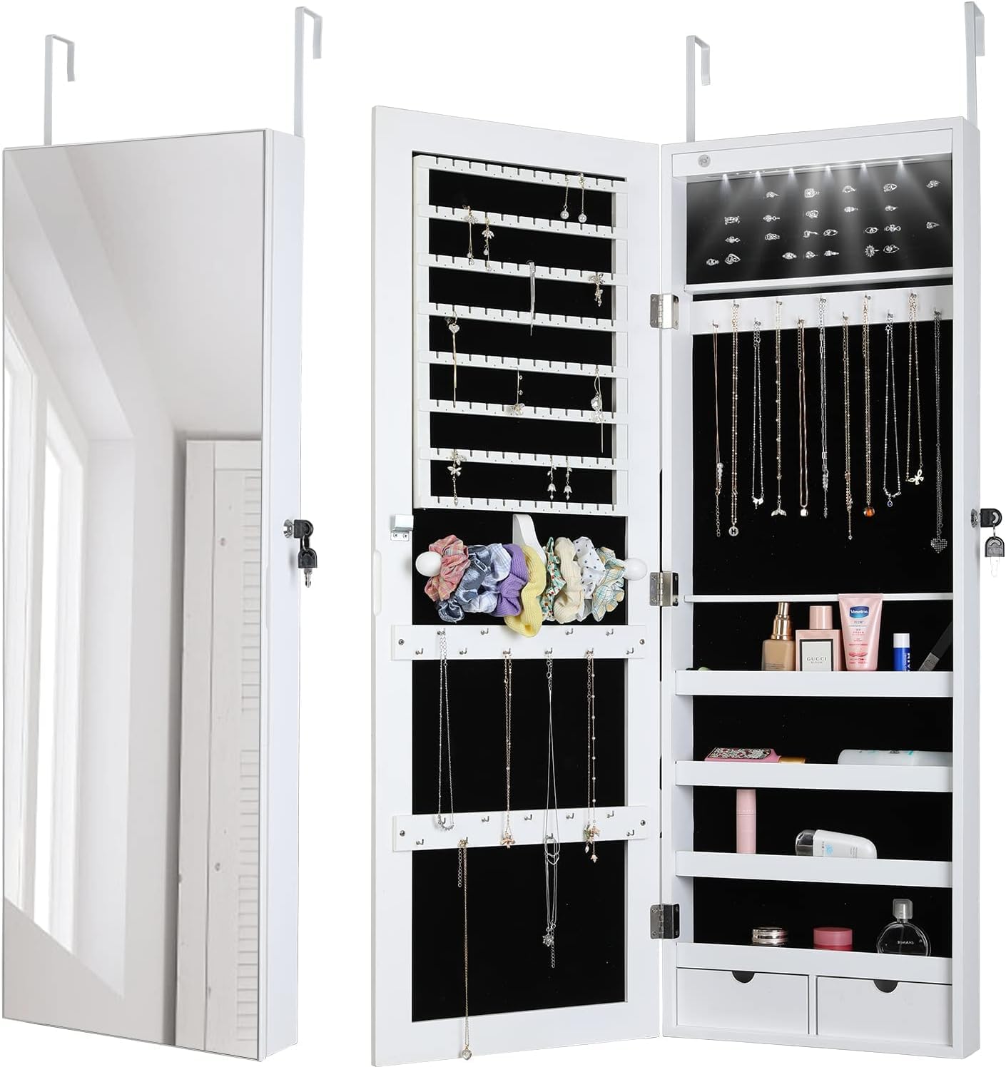 Amazon.com: HOMEFLA Wall or Door Mounted Jewelry Organizer, 47.2-Inch ...