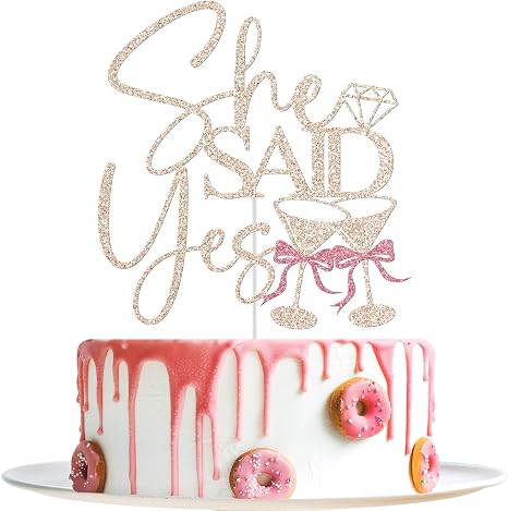 She Said Yes Cake Topper, Wedding Cake Decor, Will You Marry Me, Bride ...
