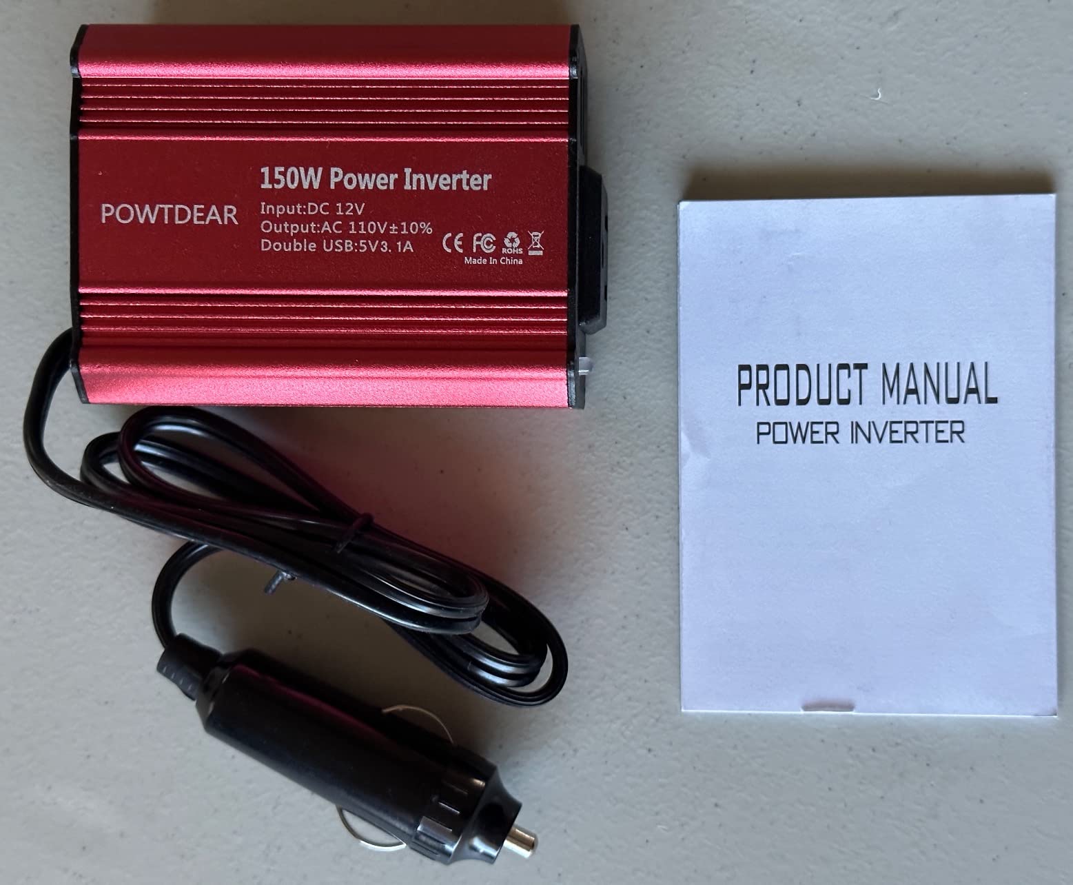 Amazon.com: 150W Power Inverter Car Power Converter 150 Watt DC 12V to ...
