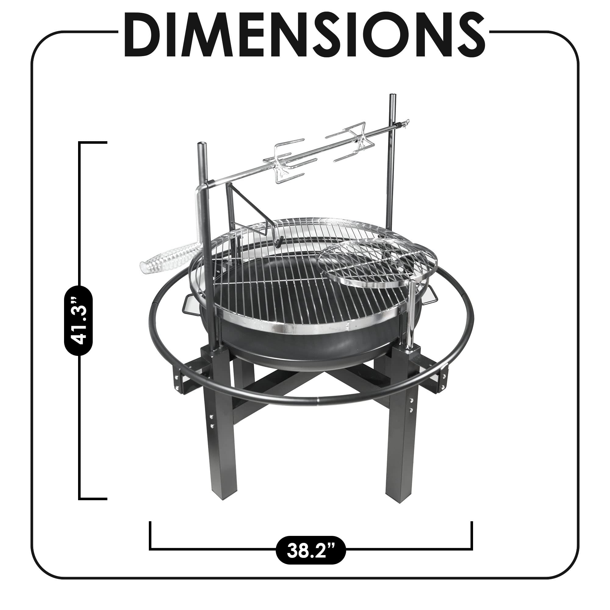 Amazing Choice 26inch Fire Pit and Grill with Removable Cooking Swivel ...